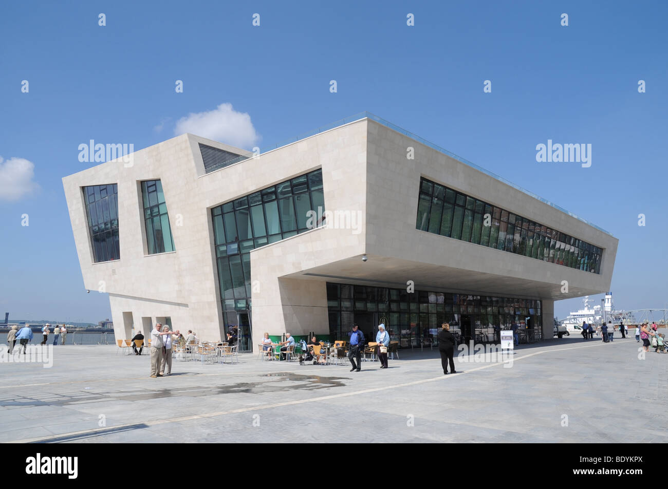 Liverpool Pier Head ferry terminal located in front of The Three Graces ...