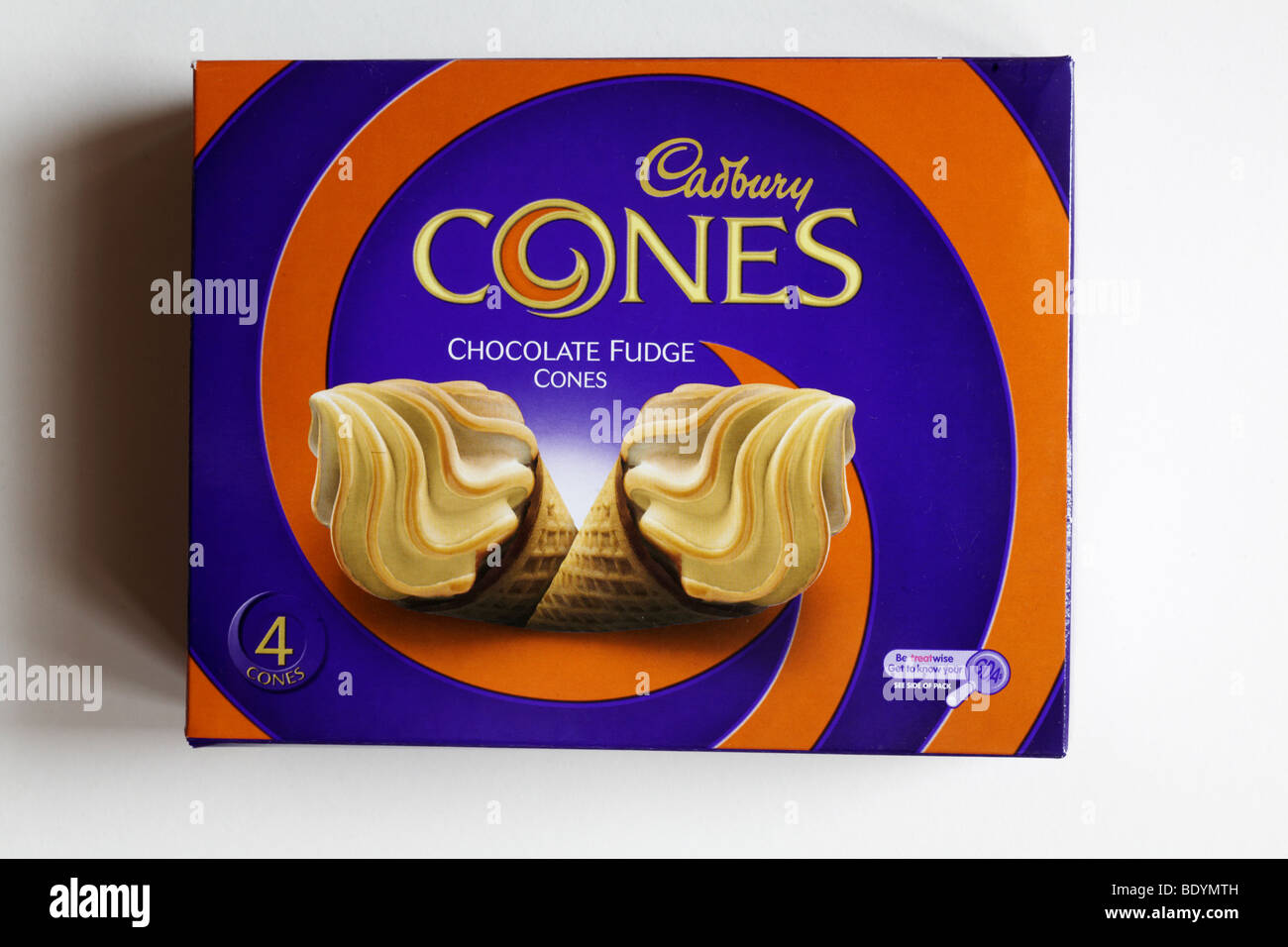 box of Cadbury Chocolate Fudge Cones ice creams icecreams isolated on ...