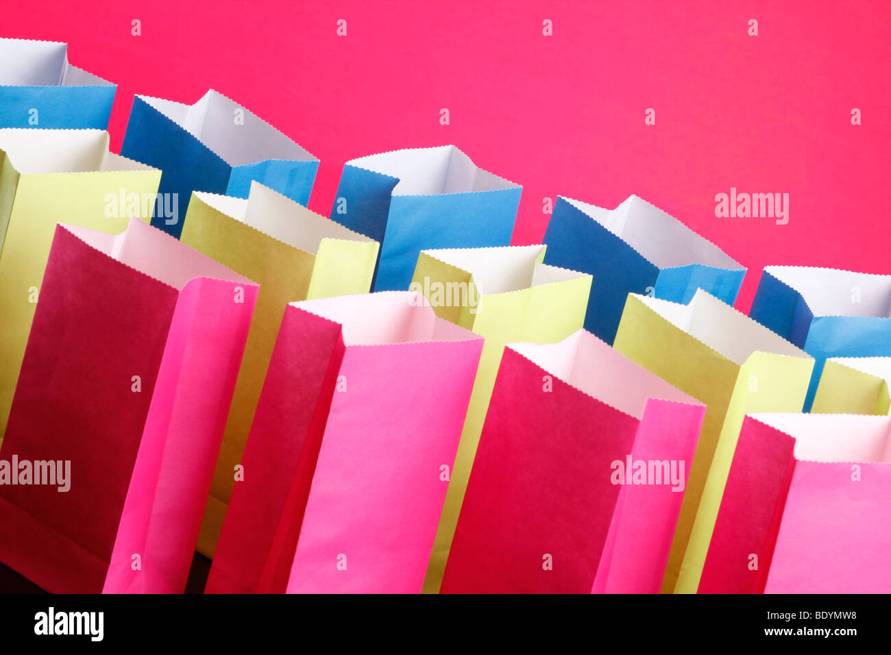 Recyclable Paper bags on Red light Stock Photo - Alamy