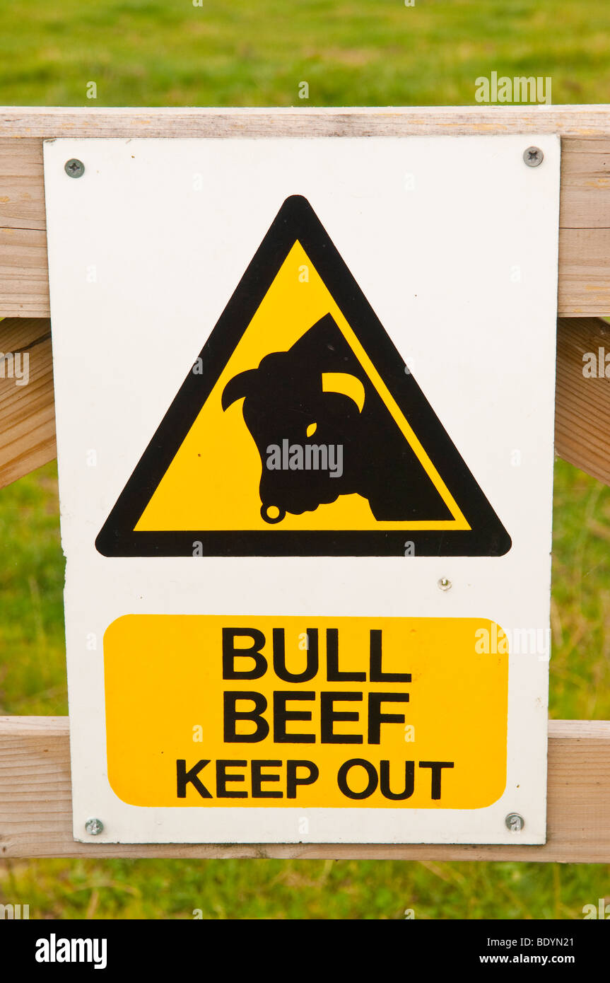 Bulls notice field cows signs hi-res stock photography and images - Alamy