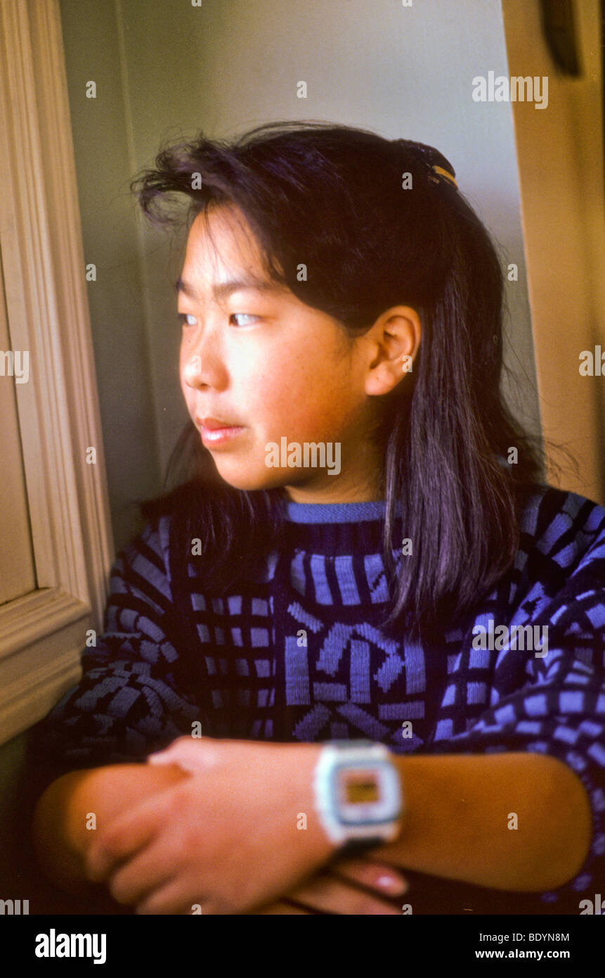 young girl think thought dream plan daydream face portrait Stock Photo ...