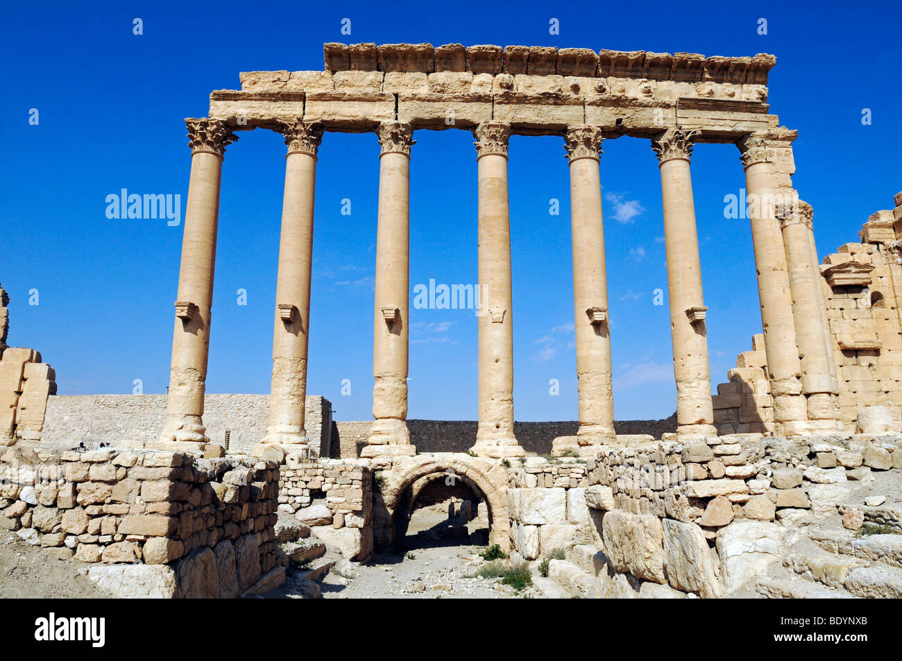 Temple of Baal, Aglibol, Yarhibol, in the ruins of the Palmyra ...