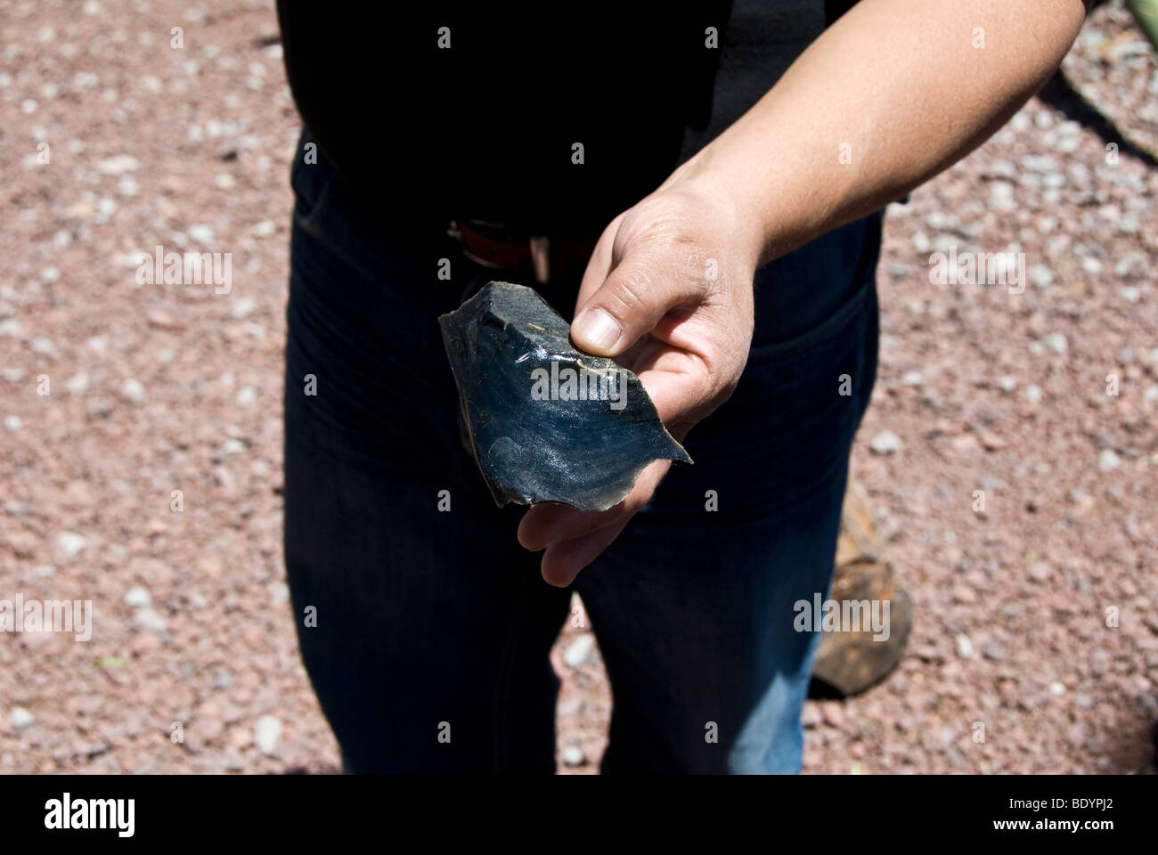 a mexican man showing Obsidian in Teotihuacan Stock Photo - Alamy
