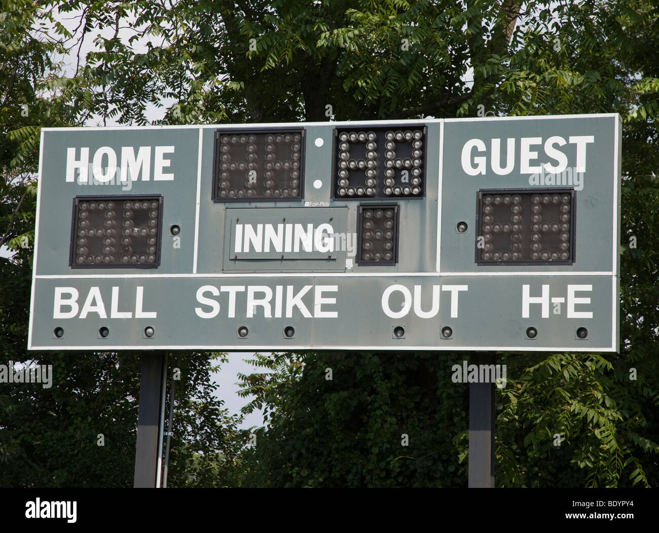 Scoreboard at a baseball field Stock Photo - Alamy