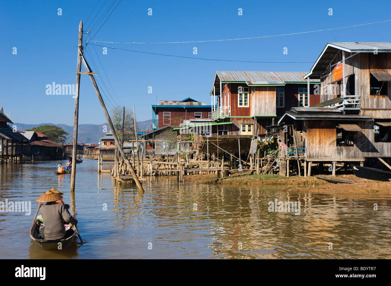 Stilt village Ywama, Inle Lake, Shan State, Burma, Myanmar, Asia Stock ...