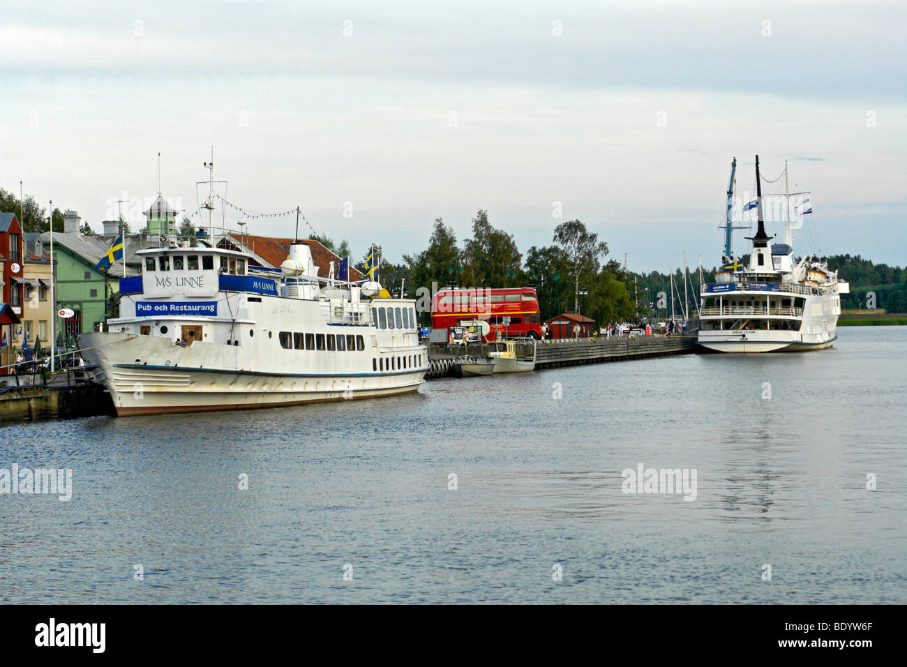 The harbour in Nykoping Sweden, showing archipelago excursion ship M.S ...
