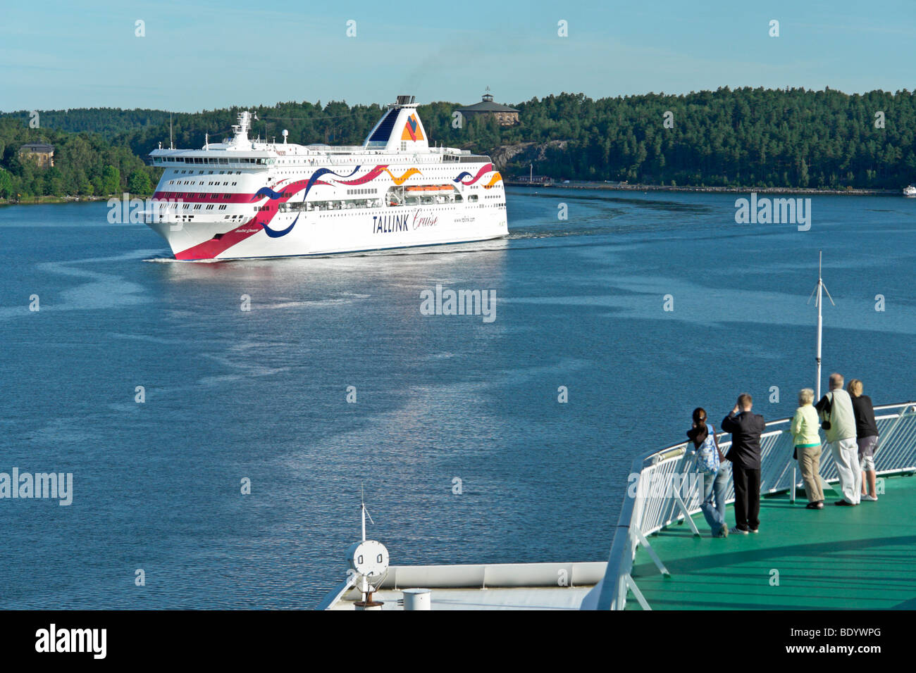 The Tallink Baltic cruise ferry Baltic Queen sails through the ...