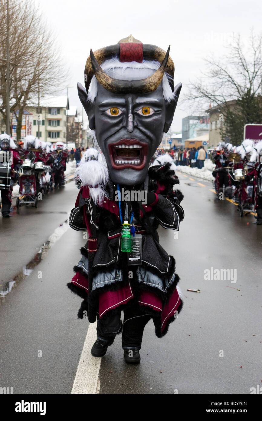 Mask in the Carnival procession in Littau, Lucerne, Switzerland, Europe ...
