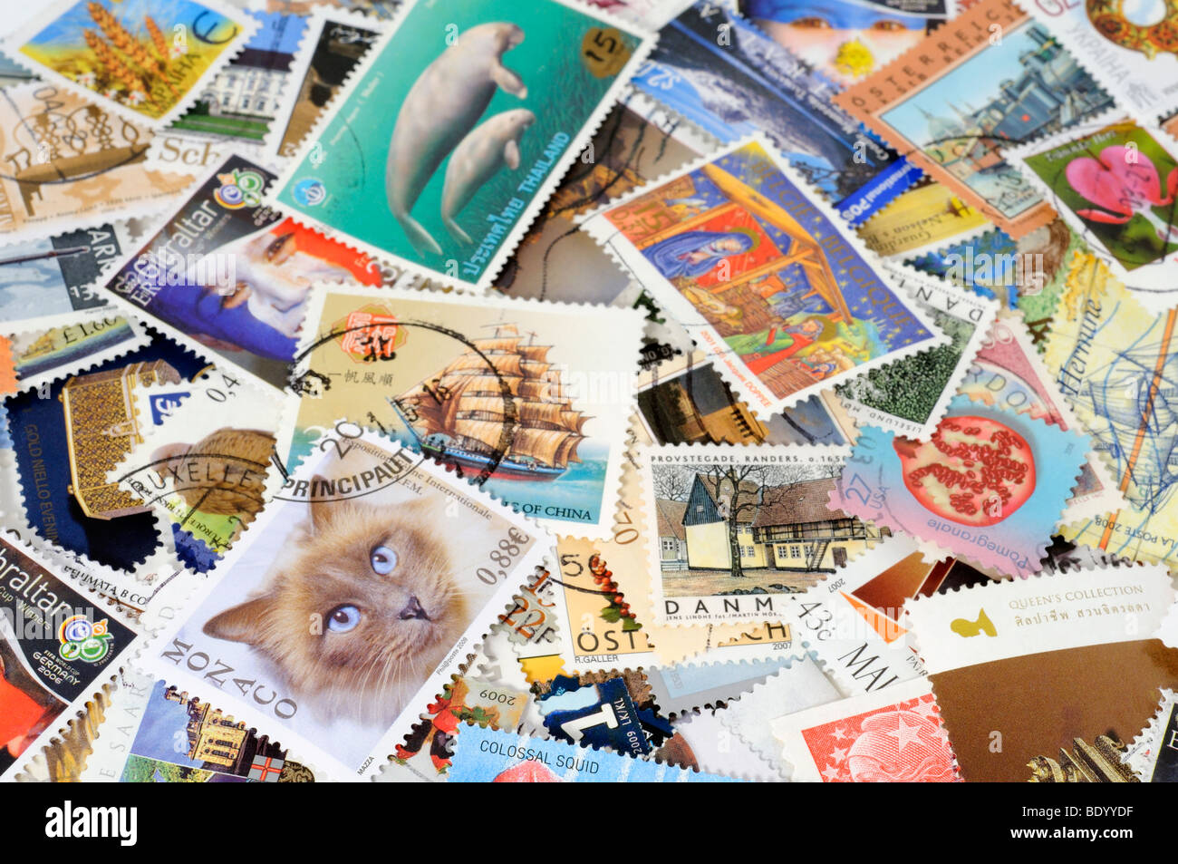 Assortment of postage stamps Stock Photo - Alamy