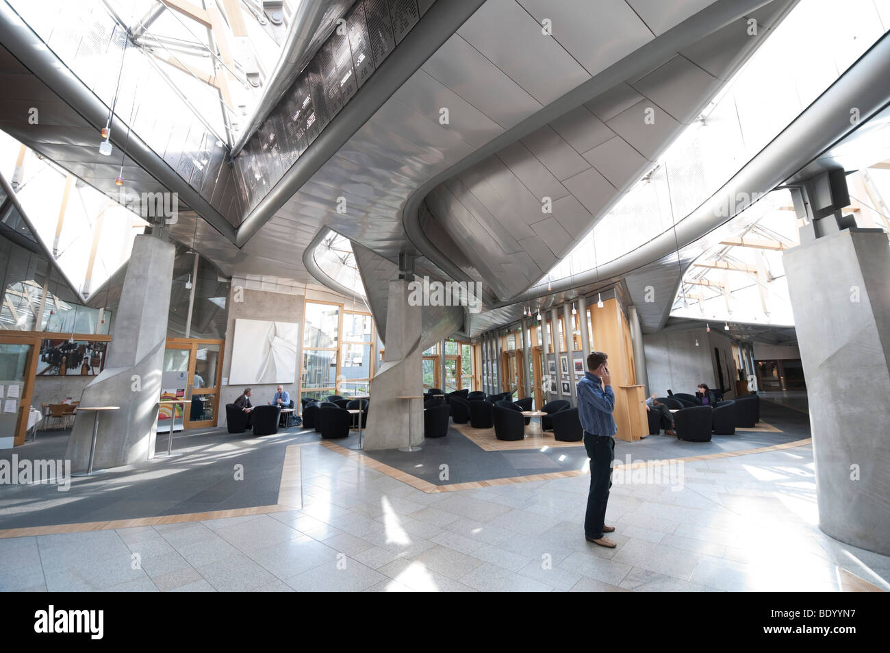 Interiors of the Holyrood Parliament buildings in Edinburgh Scotland ...