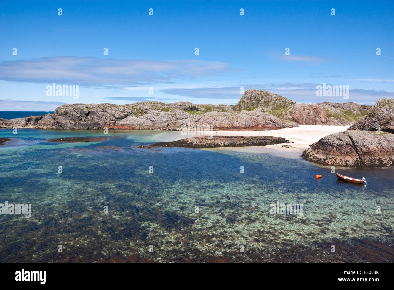Isle of Iona Scotland - summer rocks sea and sand Port Ban Stock Photo ...