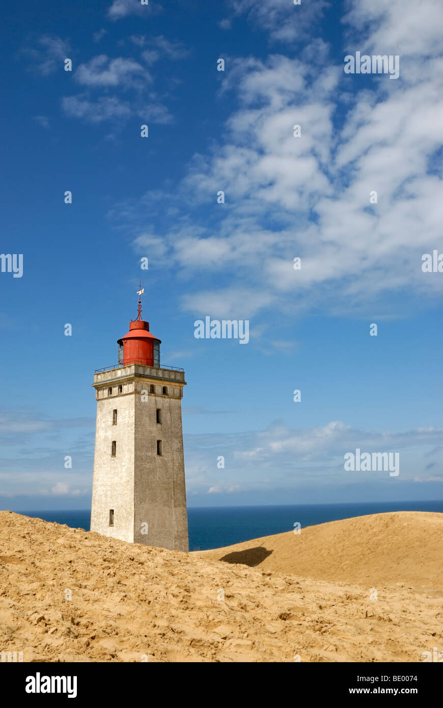 Wandering dune and lighthouse at Rubjerg Knude, Jammer Bay, Hjorring ...