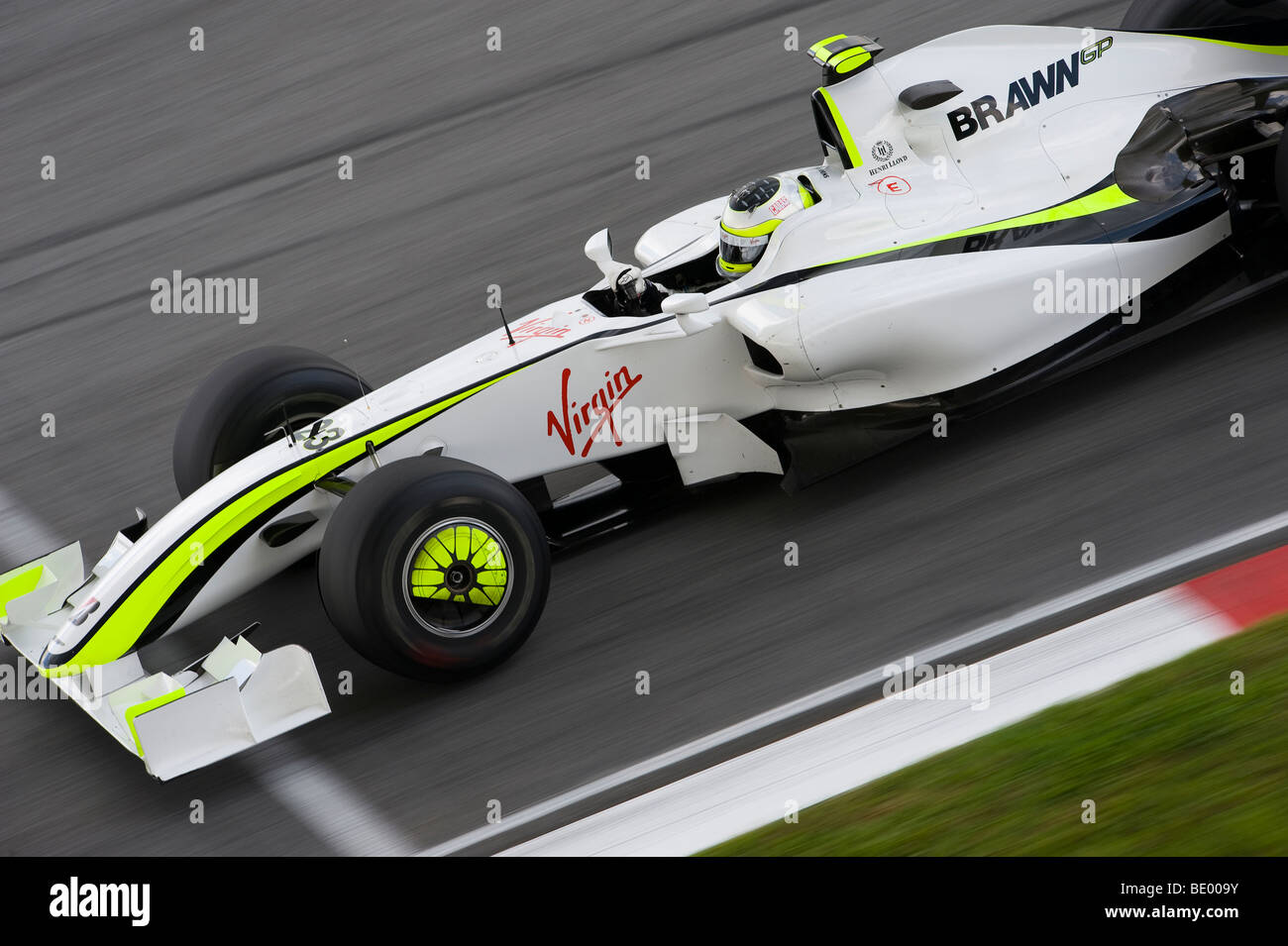 Brawn GP driver Rubens Barrichelo of Brazil steers his car during the ...