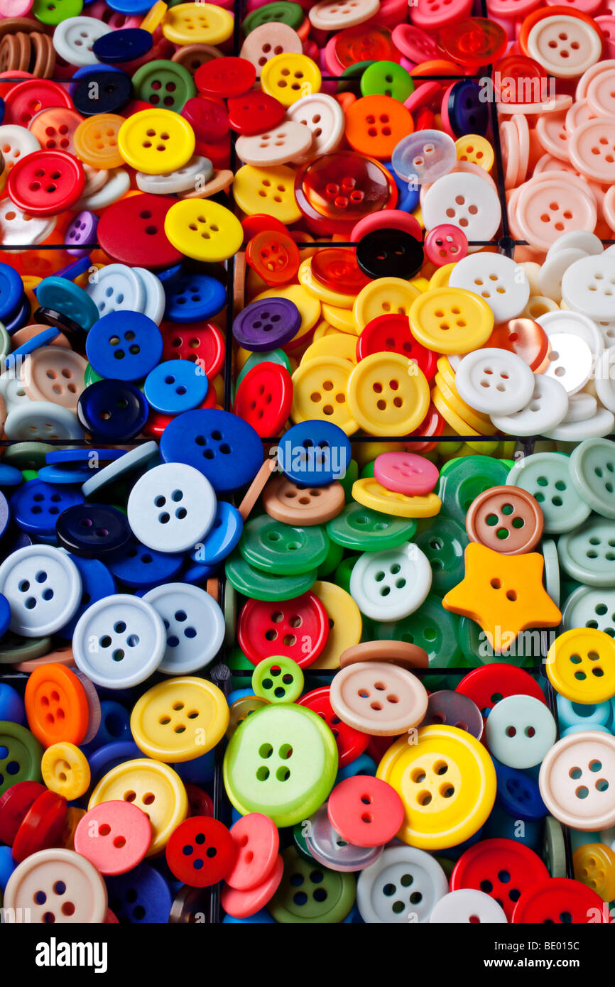 Buttons sewing fashion fasten pile round shapes hi-res stock ...