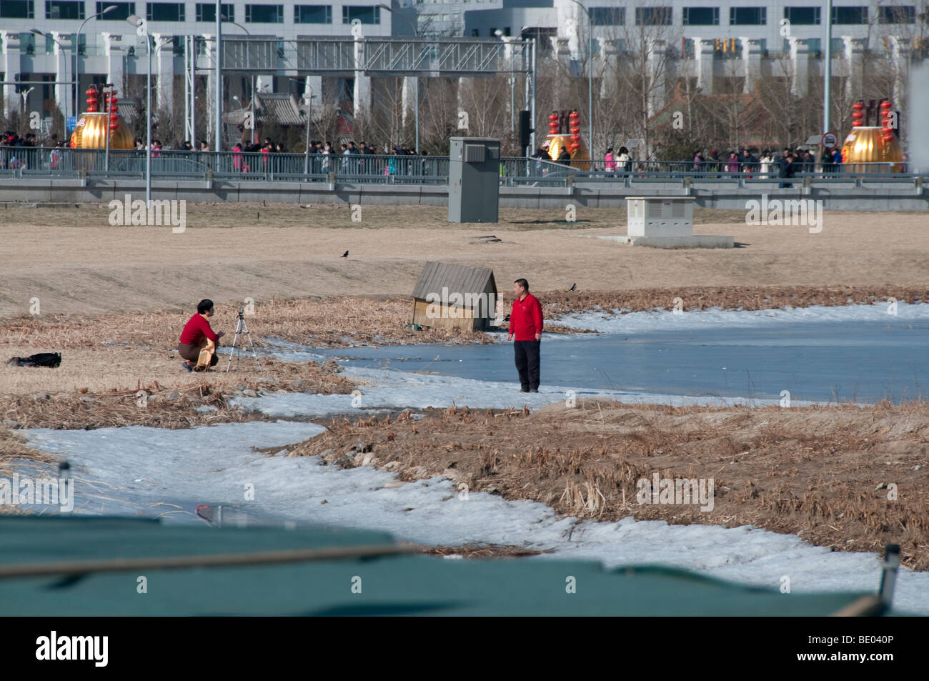 People enjoying their time at the Olympic Park, Beijing, China Stock ...