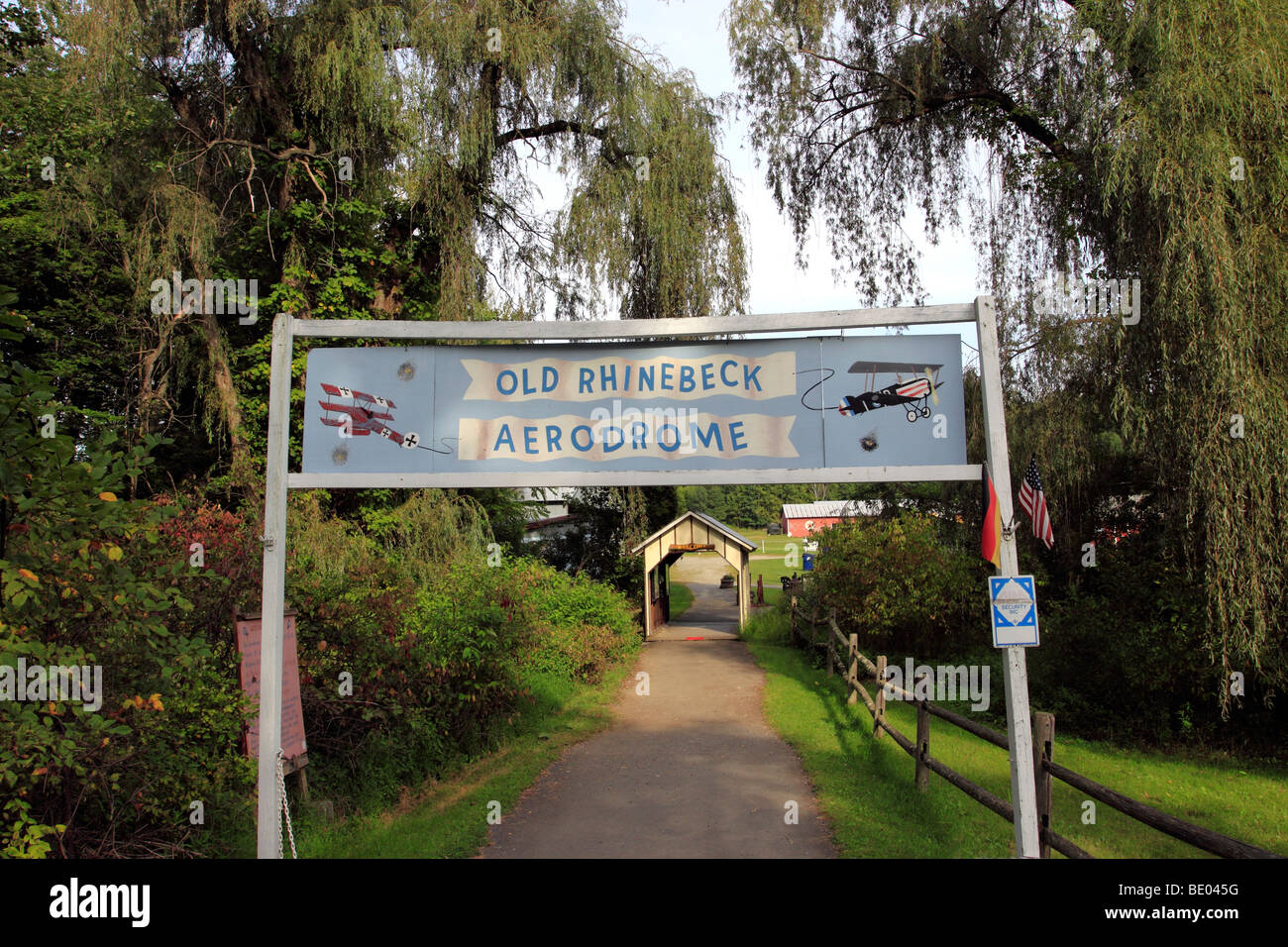 Entrance to the historic Old Rhinebeck Aerodrome,one of the world's ...