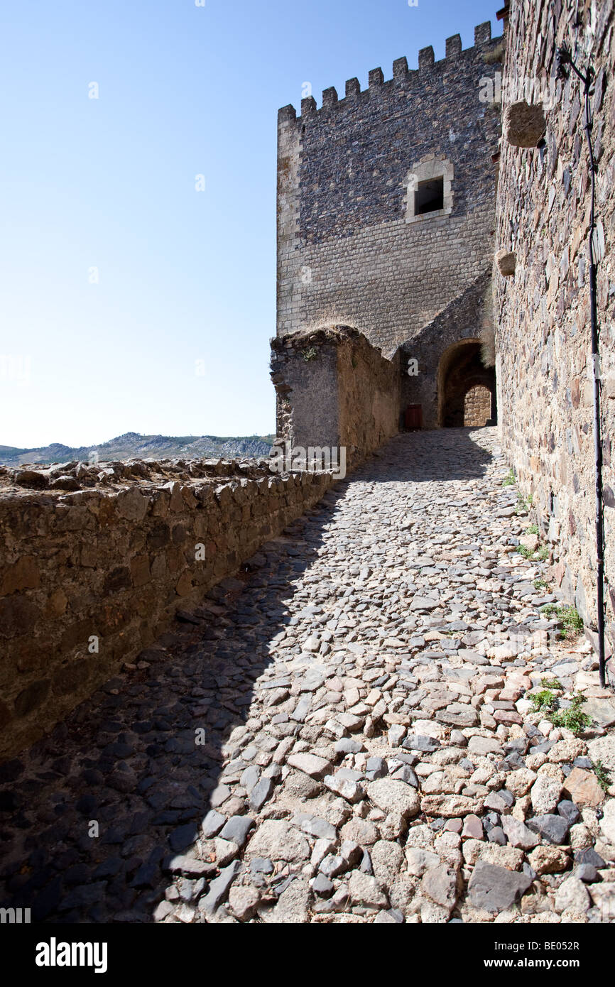 Access ramp to the watchtower of the medieval Castle of Castelo de Vide ...