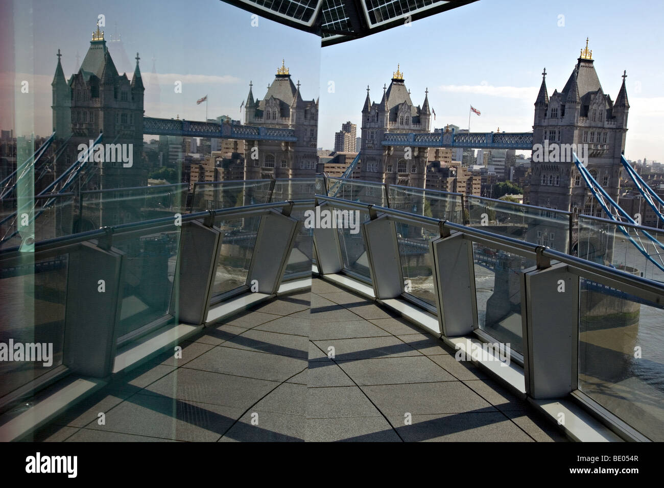 tower bridge reflected in a window Stock Photo - Alamy