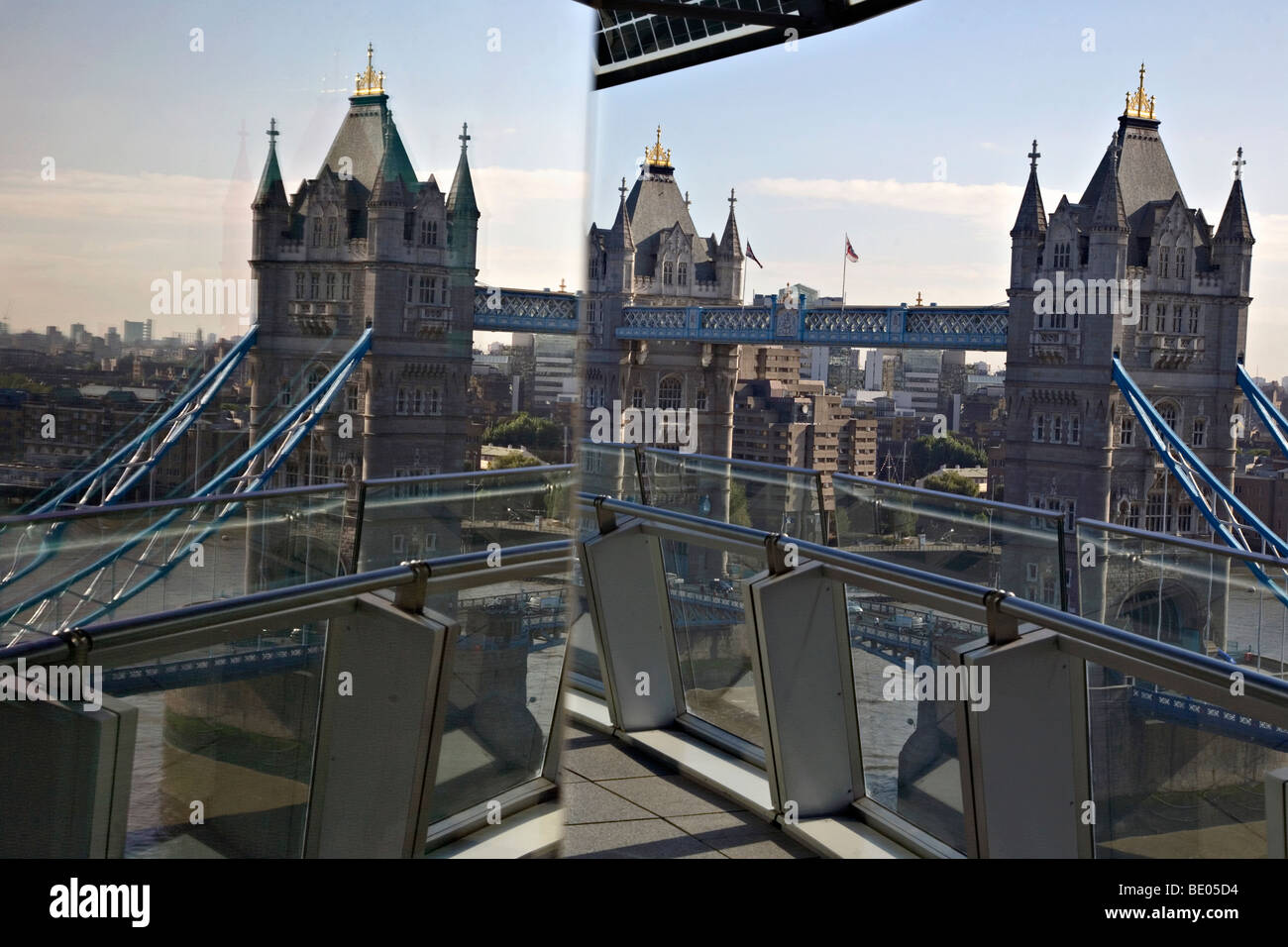 tower bridge reflected in a window Stock Photo - Alamy