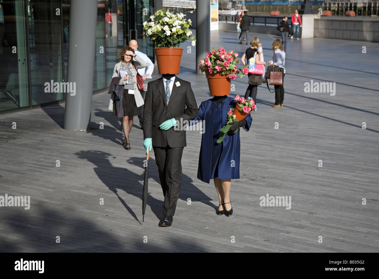 Surreal figures londons south bank art eccentric hi-res stock ...