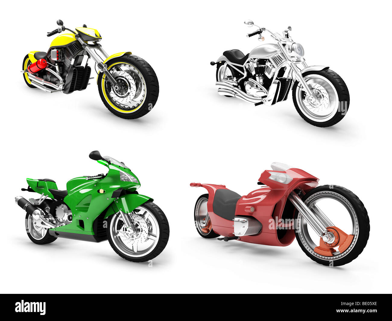 collection of isolated motorbikes Stock Photo - Alamy