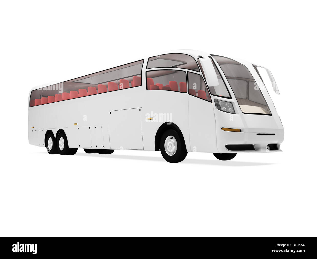 Isolated bus over white background Stock Photo - Alamy