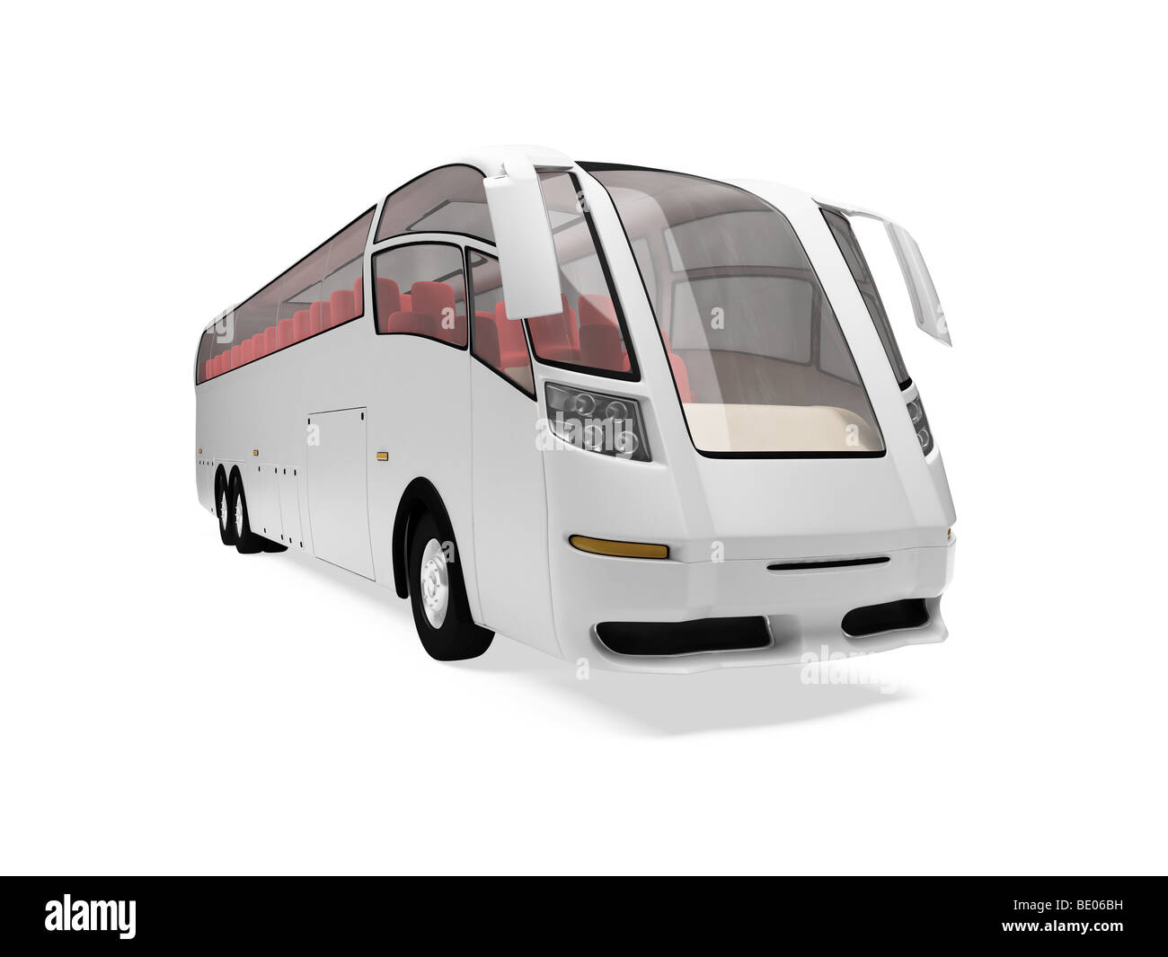 Isolated bus over white background Stock Photo - Alamy