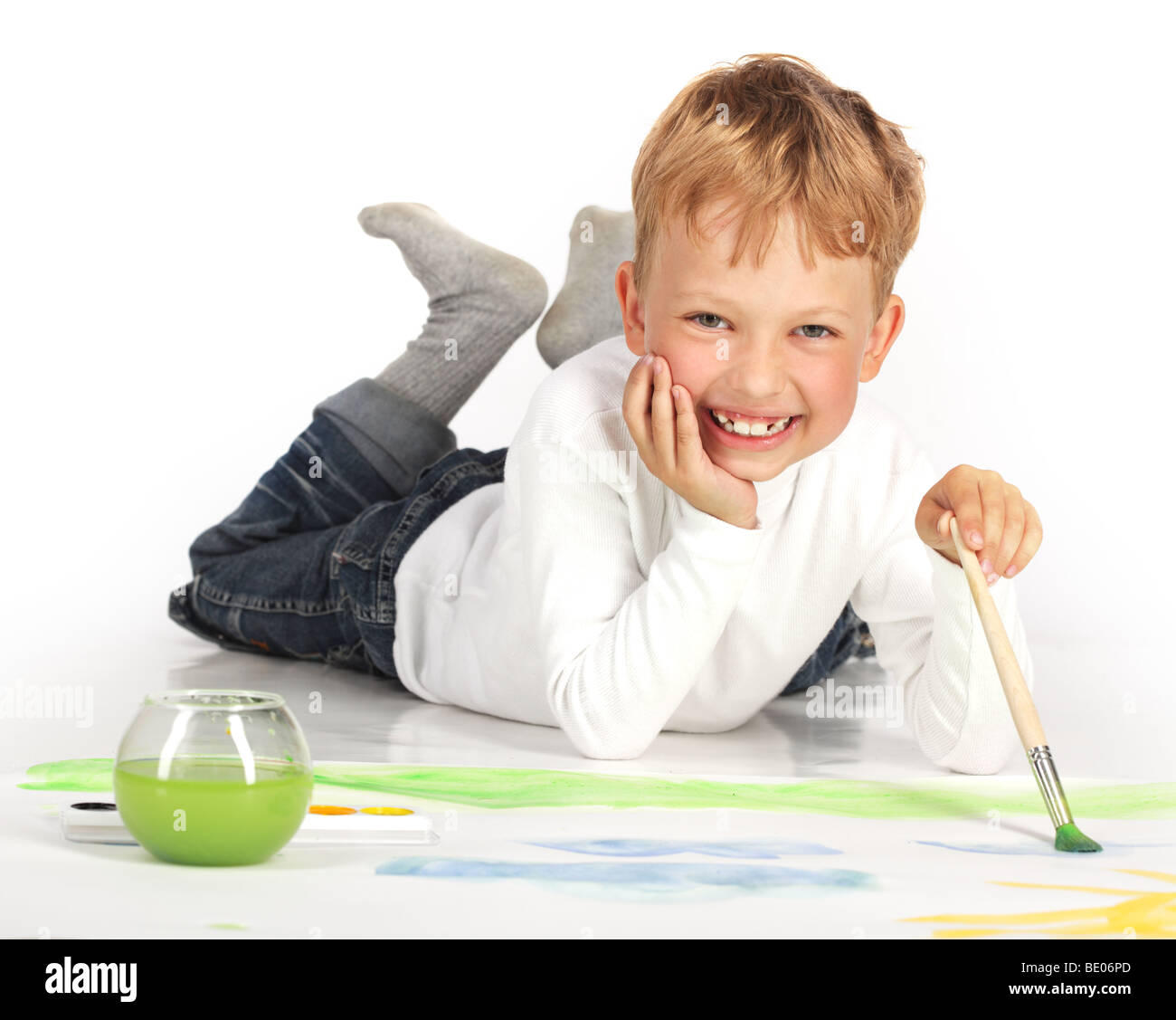 happy child paint Stock Photo - Alamy