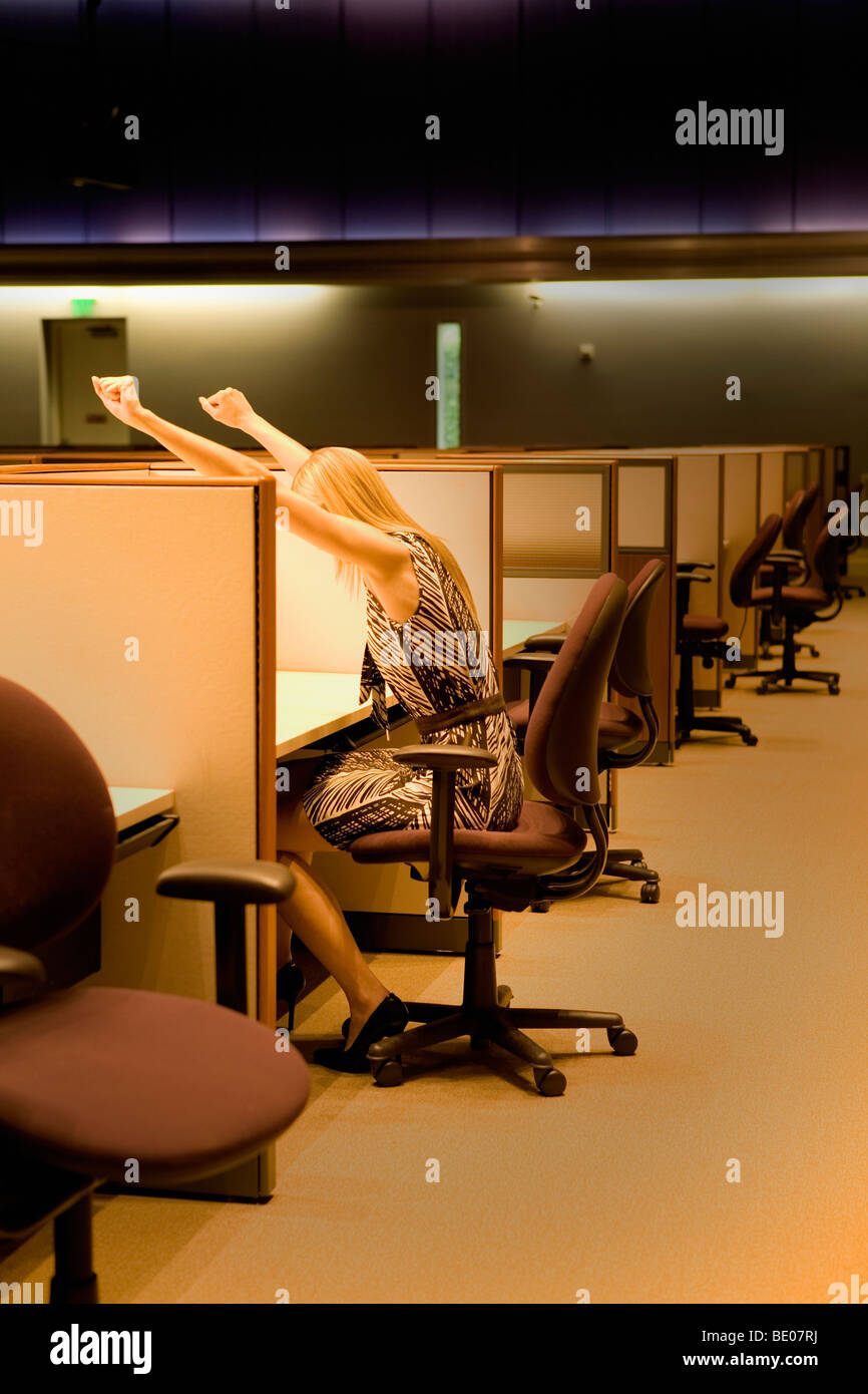 Working late in office Stock Photo - Alamy