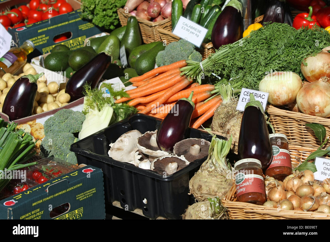 Fruit and Vegetables on display Stock Photo - Alamy