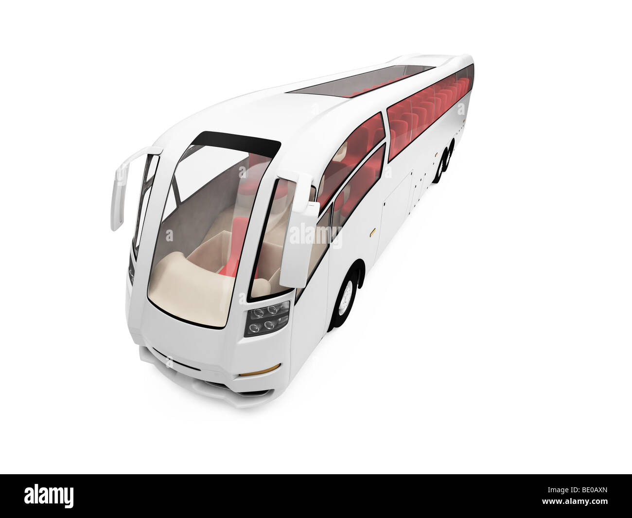 Isolated bus over white background Stock Photo - Alamy