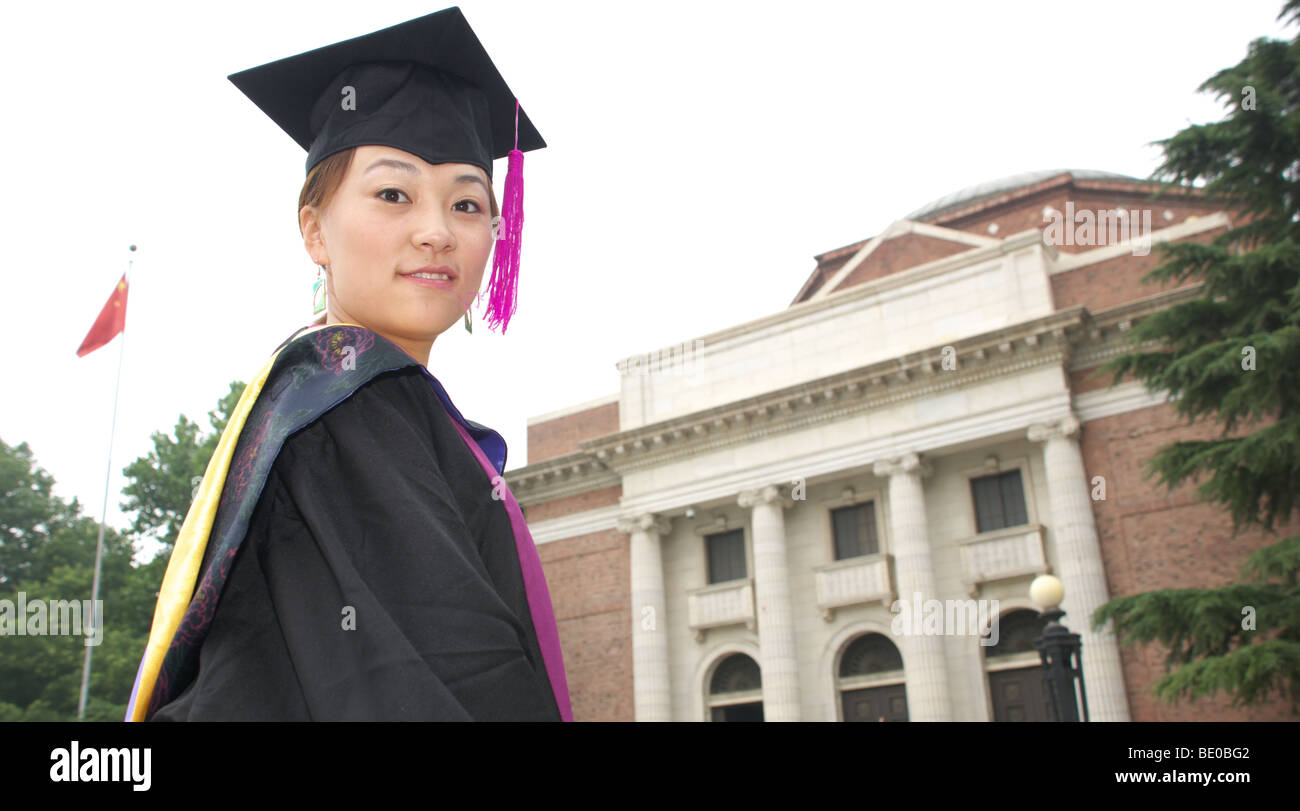 Chinese students wear gown on graduation day Stock Photo - Alamy