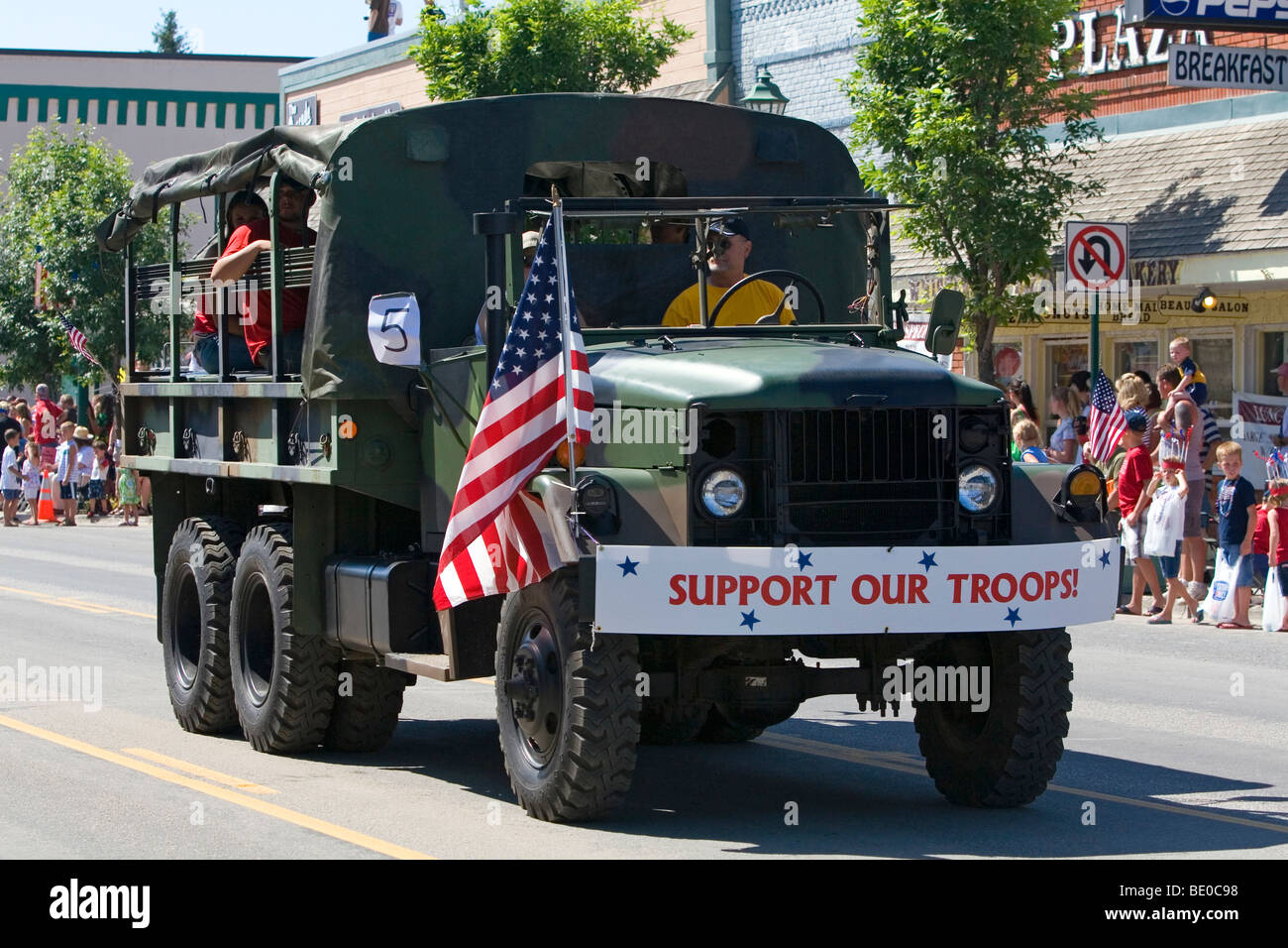 United States military vehicle in a 4th of July parade in Cascade ...