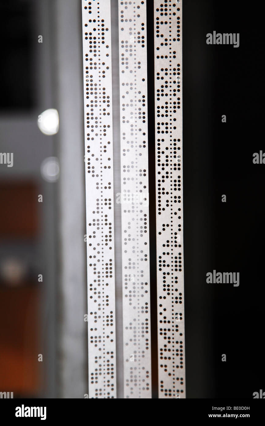 Punched paper tape used in old fashioned computers such as Colossus at ...