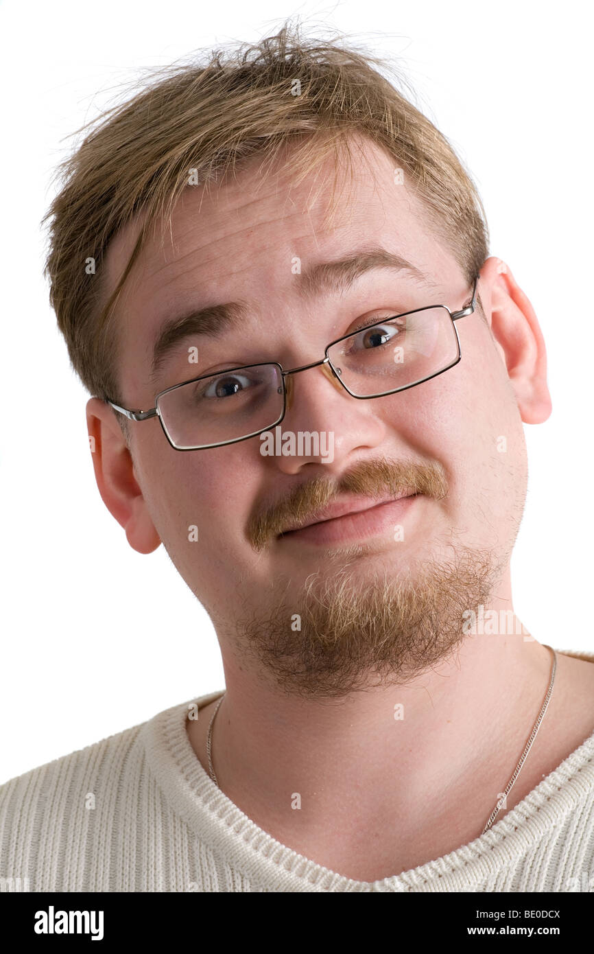 Man face with glasses and moustache hi-res stock photography and images ...