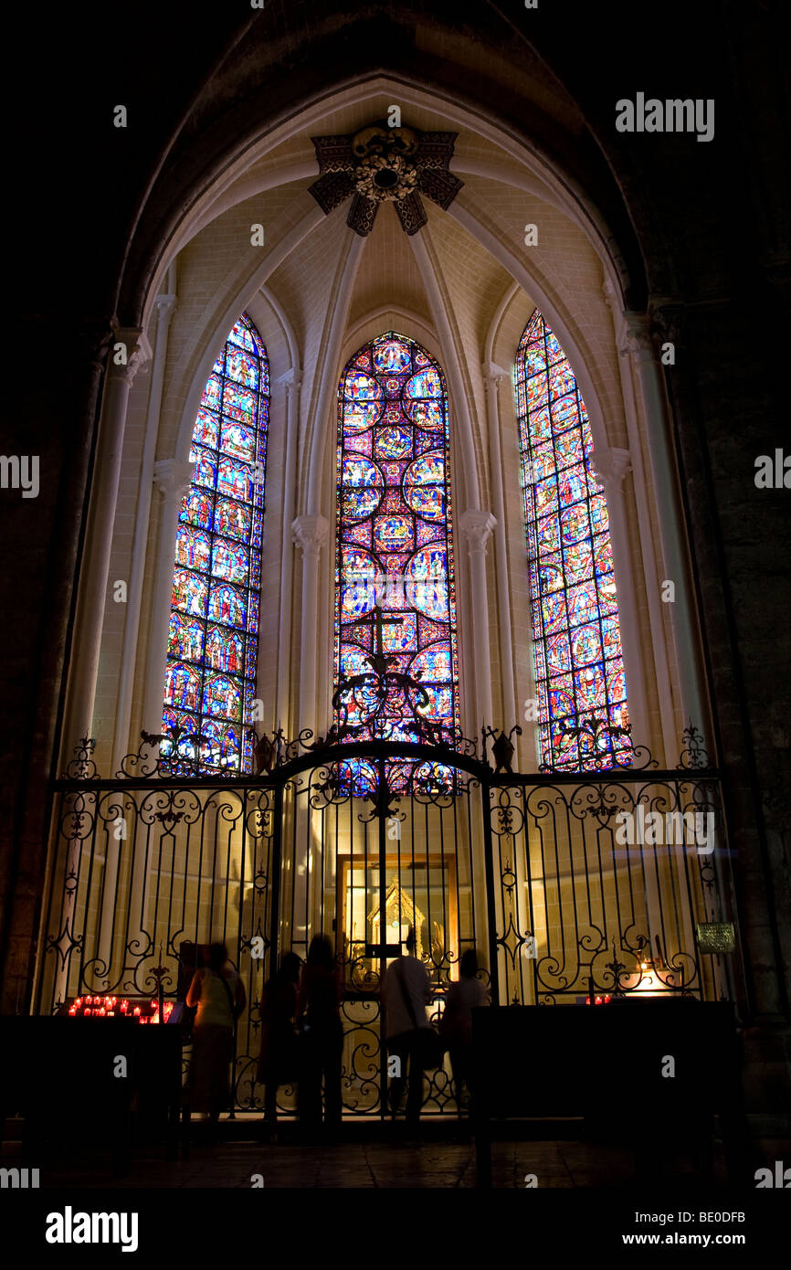 Stained Glass Windows and Chapel, Chartres Cathedral; France Stock ...