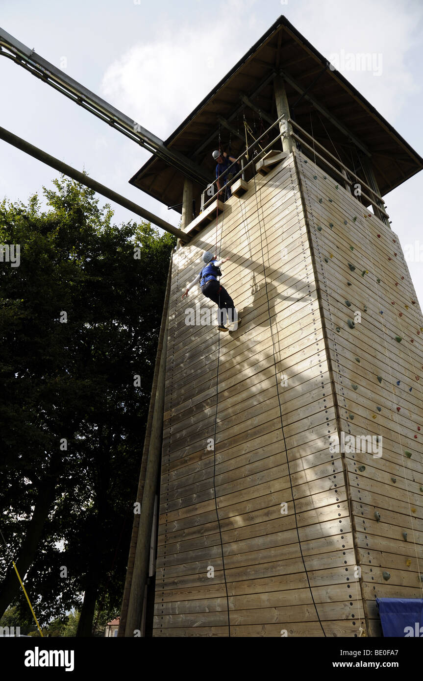 Abseiling climbing tower hi-res stock photography and images - Alamy