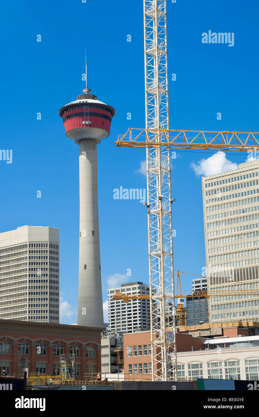 Calgary, Alberta, Canada; Downtown office towers under construction ...