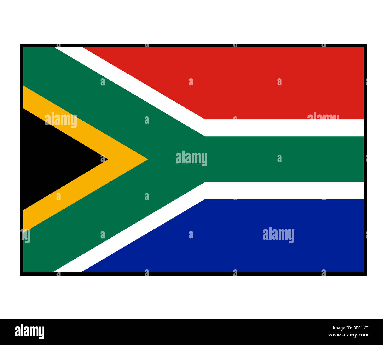Illustration of South Africa flag, isolated on white background Stock ...