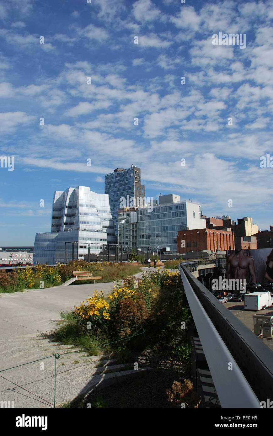 old historic Highline elevated railroad line converted into garden park ...