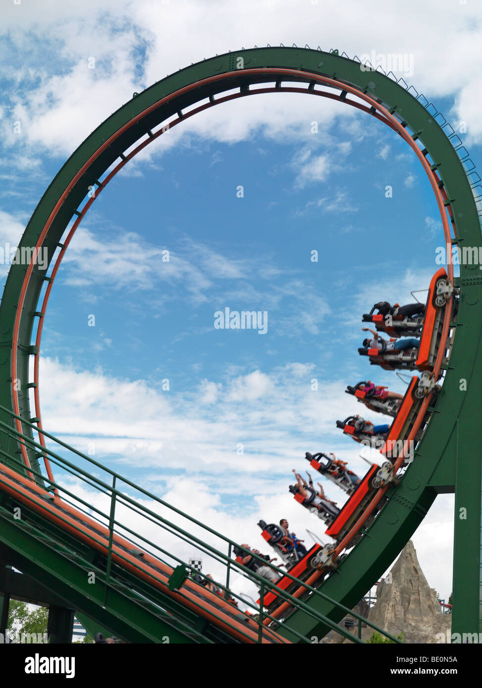 People on a Roller coaster Stock Photo - Alamy