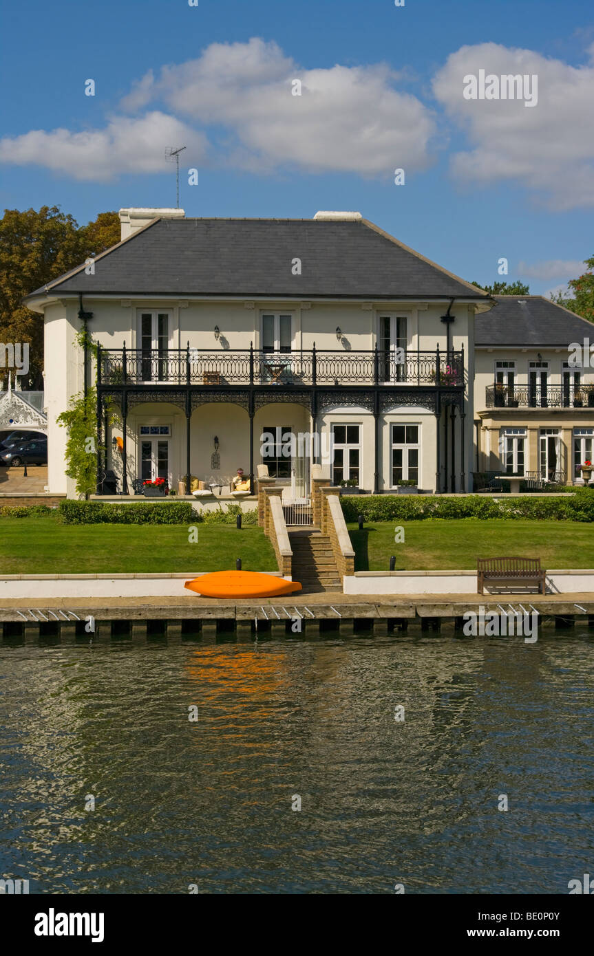 Large Riverside House On The River Thames Teddington Middlesex England ...
