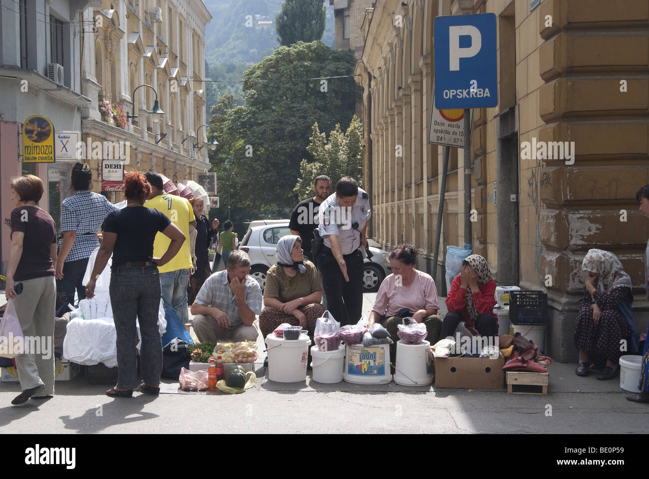 Street traders in Sarajevo Stock Photo - Alamy
