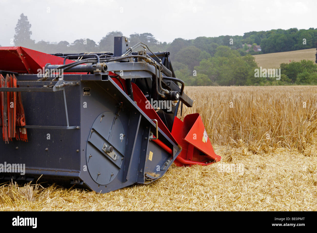 The header and divider of a combine harvester Stock Photo - Alamy