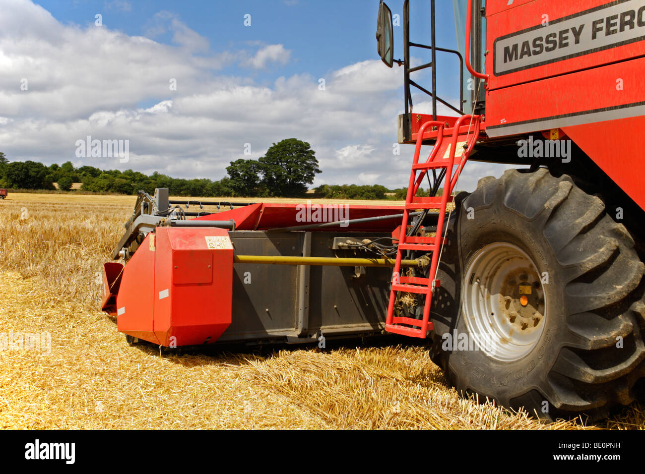 Combine harvester in barley field Stock Photo - Alamy