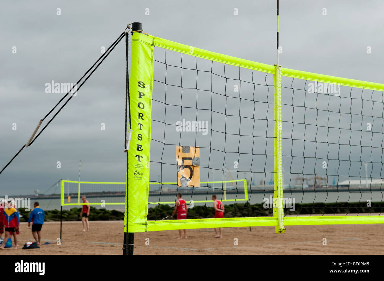 Beach volleyball net sportset Stock Photo - Alamy
