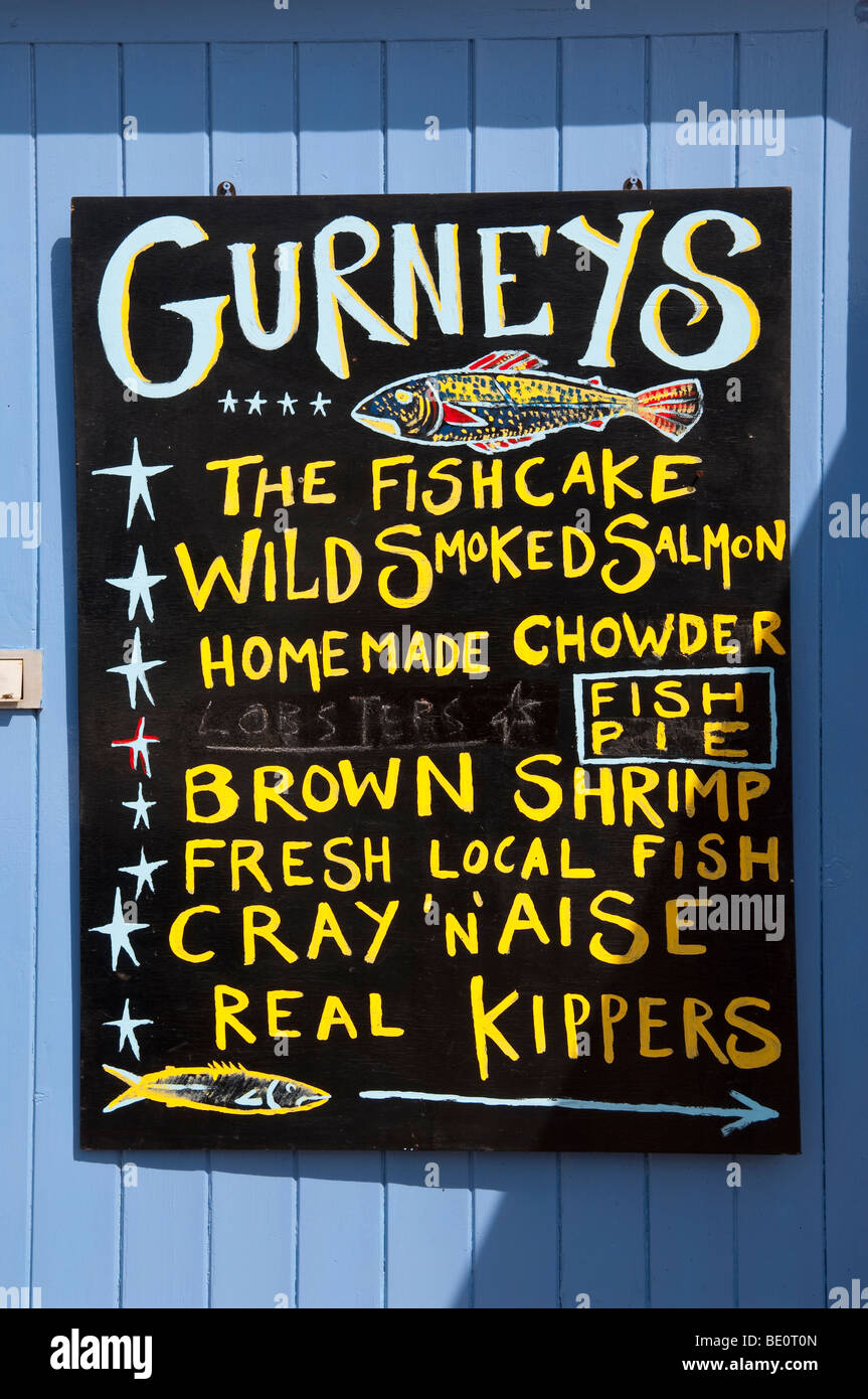 Gurneys Fish shop store sign in The Popular North Norfolk village of ...