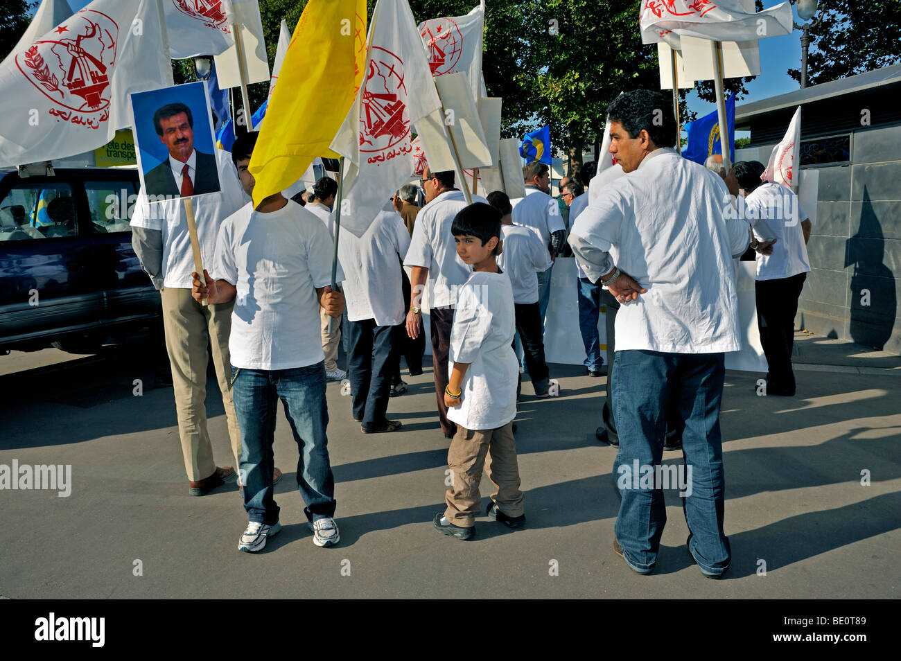 Paris, France, Crowd Marching Street Demonstration of Iranian Citizens ...