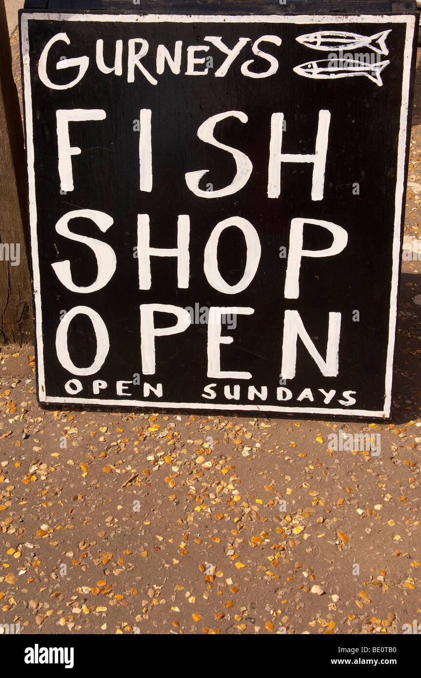 Gurneys Fish shop store sign in The Popular North Norfolk village of ...