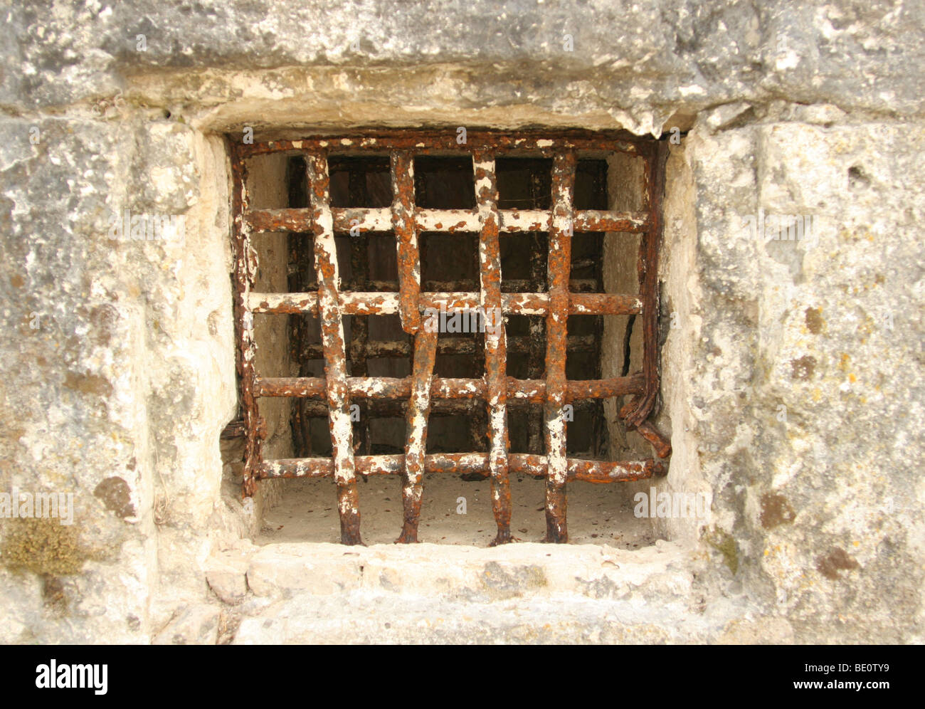 Jail house bars in a Castle Stock Photo - Alamy
